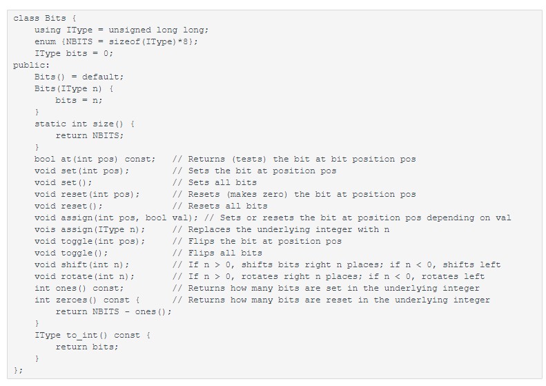 Define a class named Bits that holds a single | Chegg.com