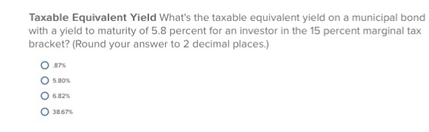 Solved Taxable Equivalent Yield What's the taxable | Chegg.com