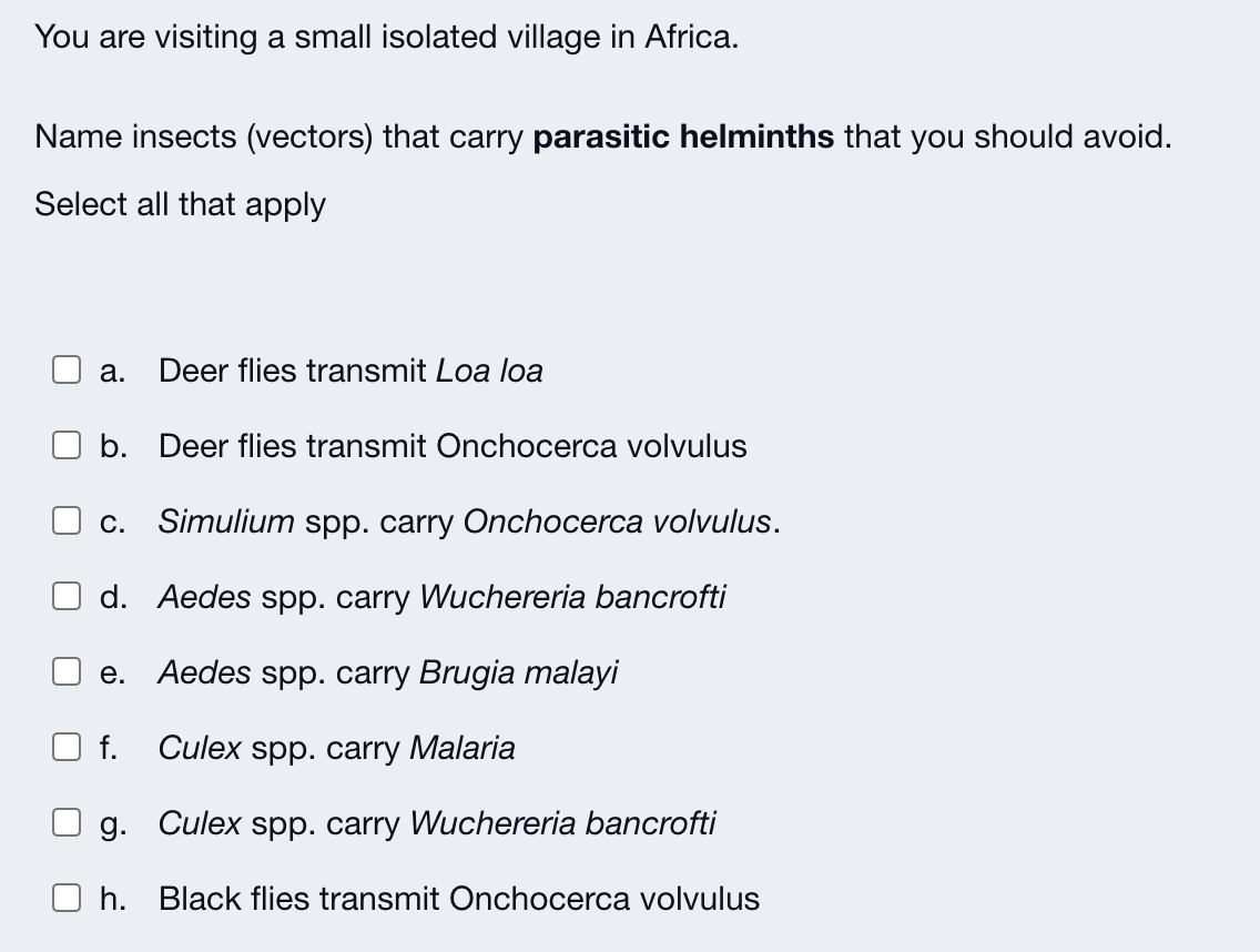 Solved You are visiting a small isolated village in Africa. | Chegg.com