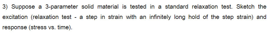 Solved 3) Suppose a 3-parameter solid material is tested in | Chegg.com