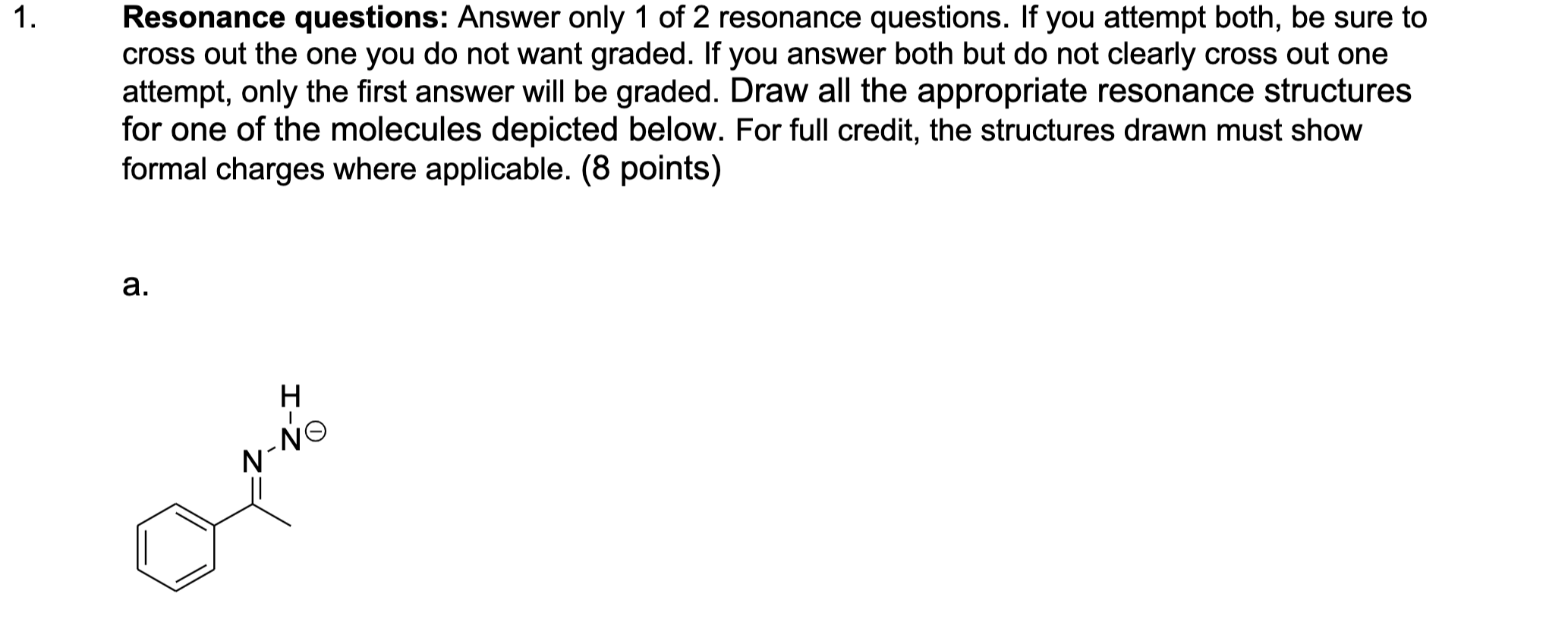 Solved 1. Resonance questions: Answer only 1 of 2 resonance | Chegg.com