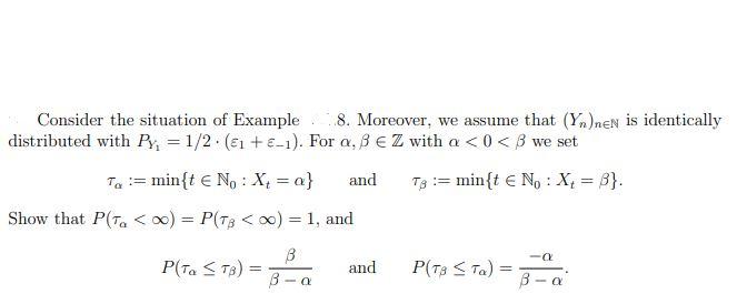Example 8. Let (Y)sen be an independent sequence of | Chegg.com