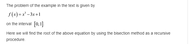 Solved Program the bisection method as a recursive procedure | Chegg.com