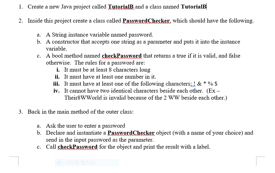 Solved 1. Create a new Java project called TutorialB and a | Chegg.com