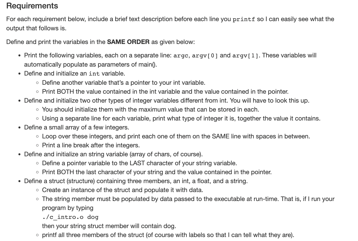 Solved Using C, create a program named c_intro.c in which | Chegg.com Solved Using C, create a program named c_intro.c in which | Chegg.com