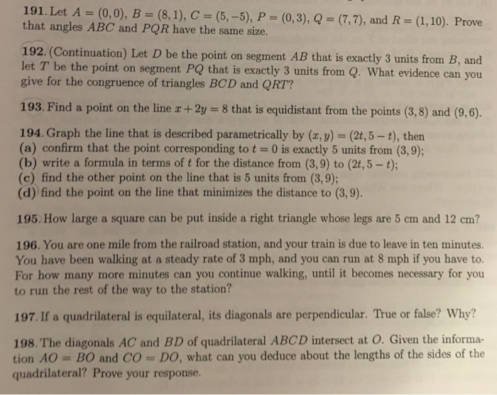 Solved 191. Let A (0,0), B (8, 1), C (5,-5), P that angles | Chegg.com