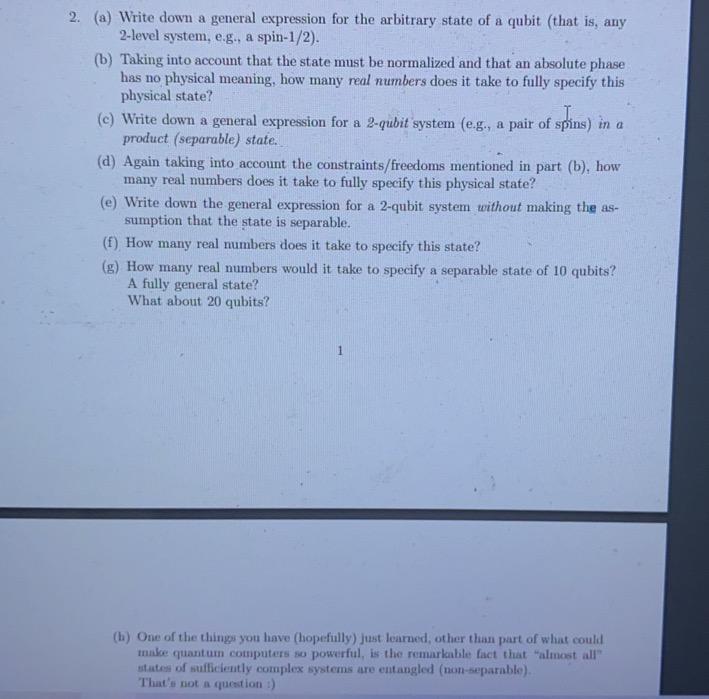 Solved 2. (a) Write down a general expression for the | Chegg.com