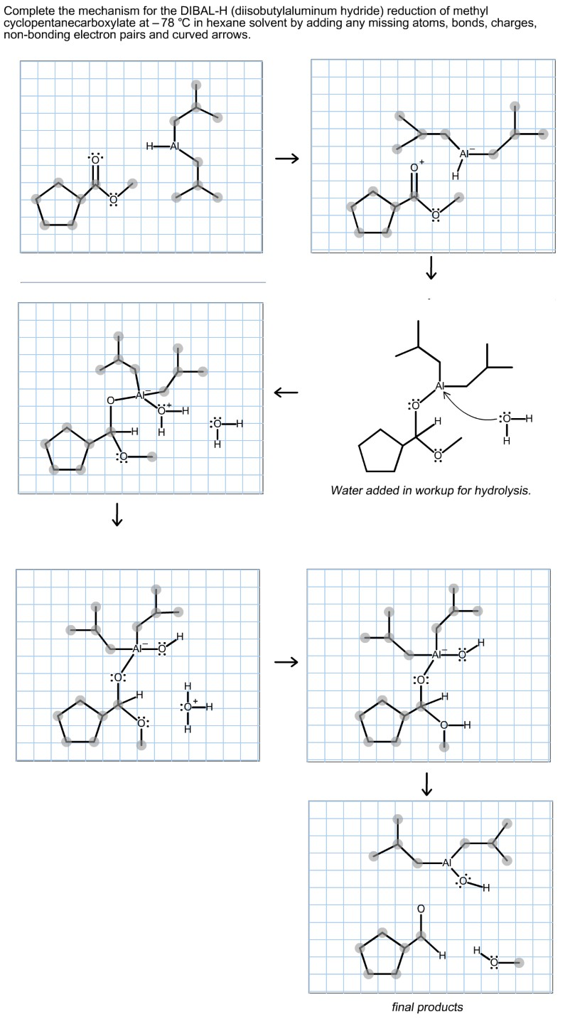 Solved Complete the mechanism for the DIBAL-H | Chegg.com