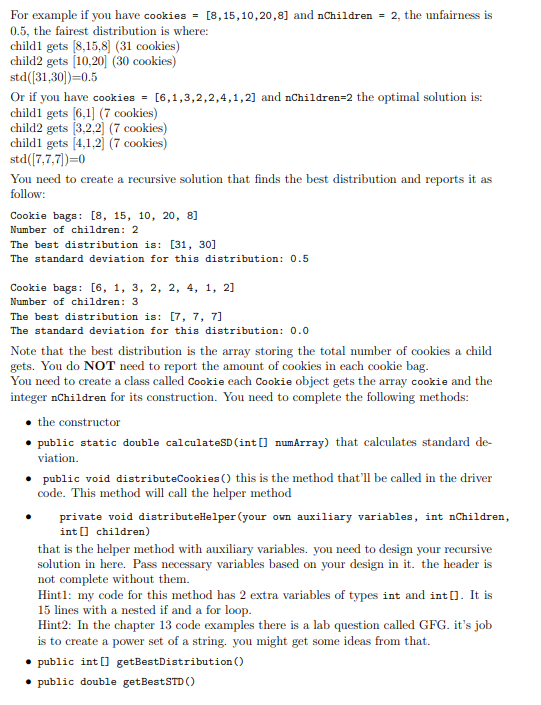 Solved IN JAVA In this question we’d like to solve a | Chegg.com