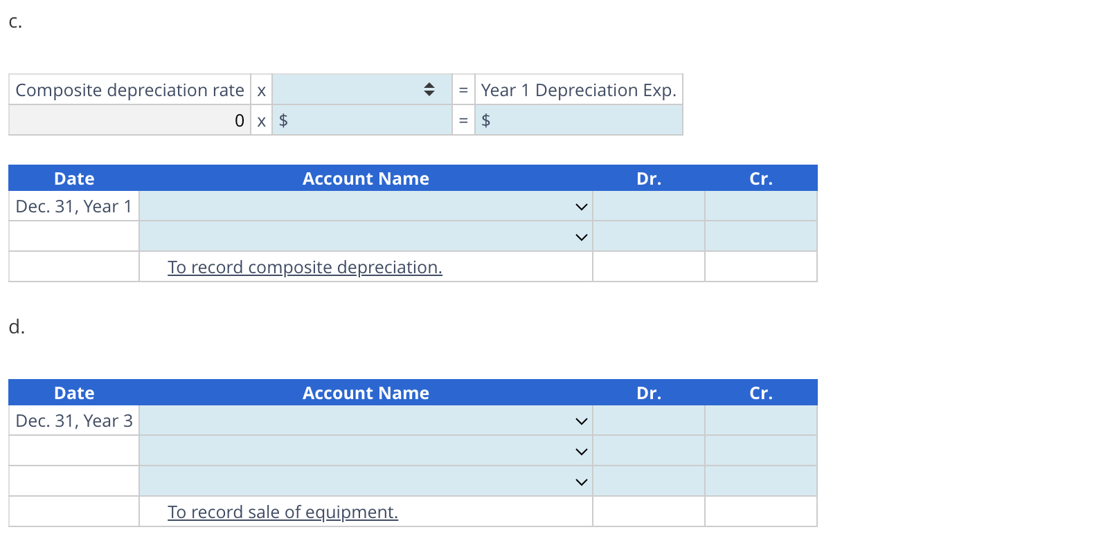 Solved Recording Entries Using Composite Depreciation Method | Chegg.com