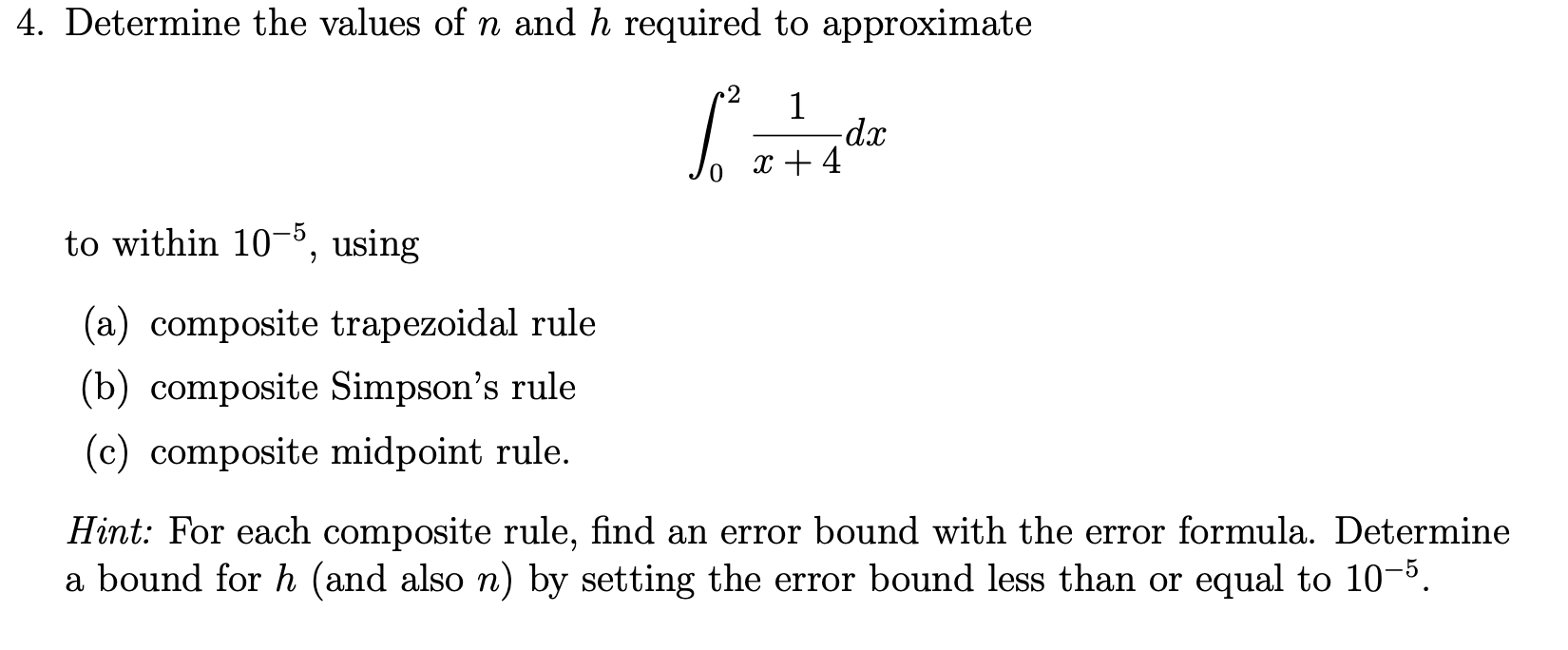 Solved 4. Determine the values of n and h required to | Chegg.com