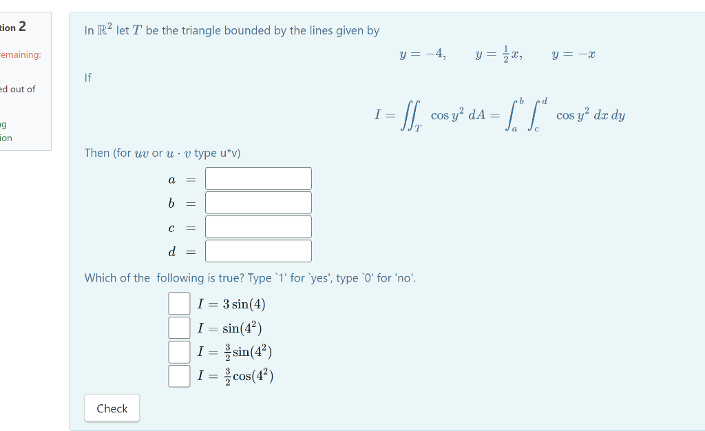 Solved In R2 let T be the triangle bounded by the lines | Chegg.com