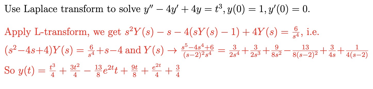 Solved Use Laplace transform to solve | Chegg.com