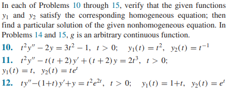 Solved In each of Problems 10 through 15 , verify that the | Chegg.com