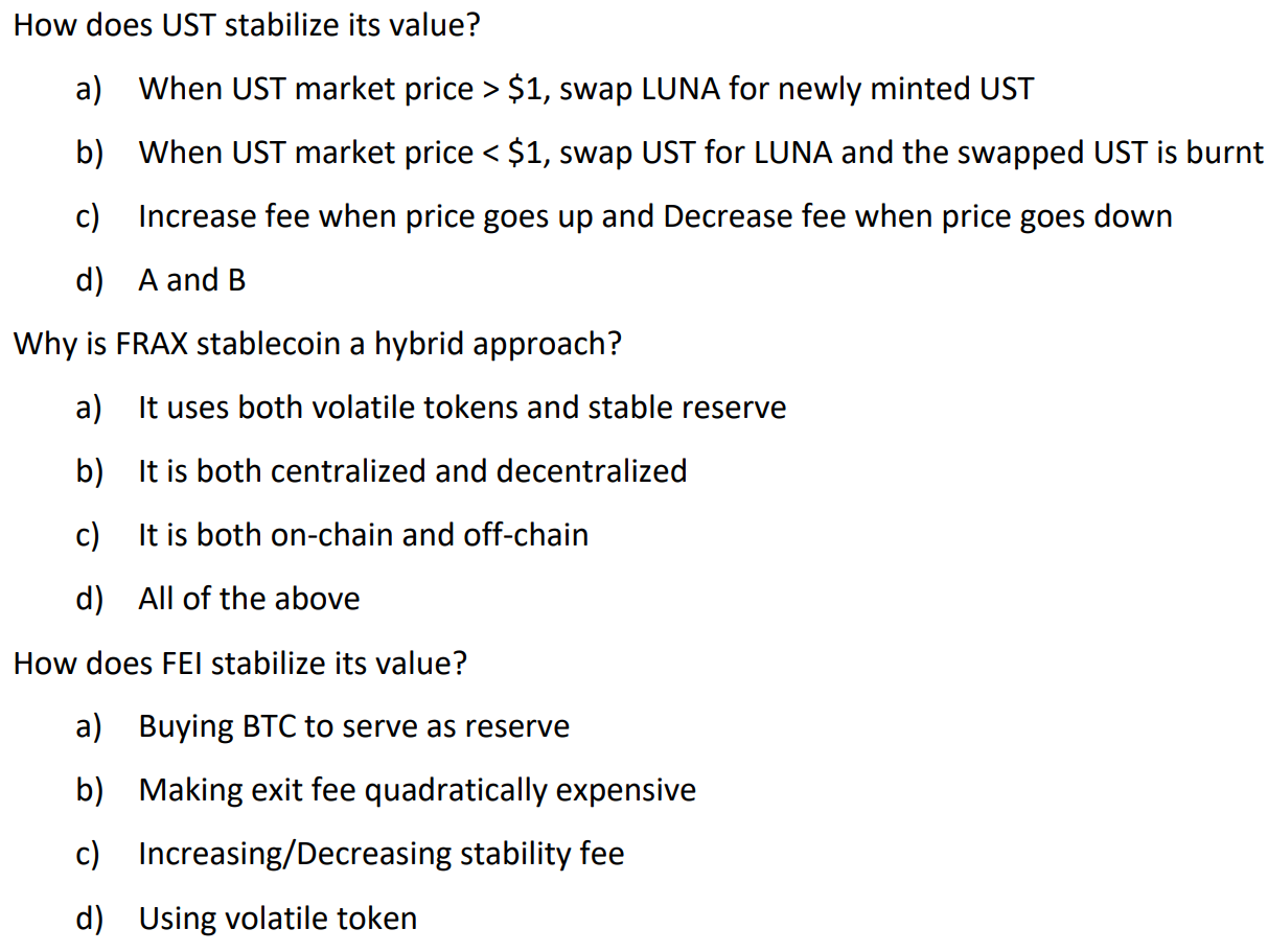 Solved How does UST stabilize its value? a) When UST market | Chegg.com