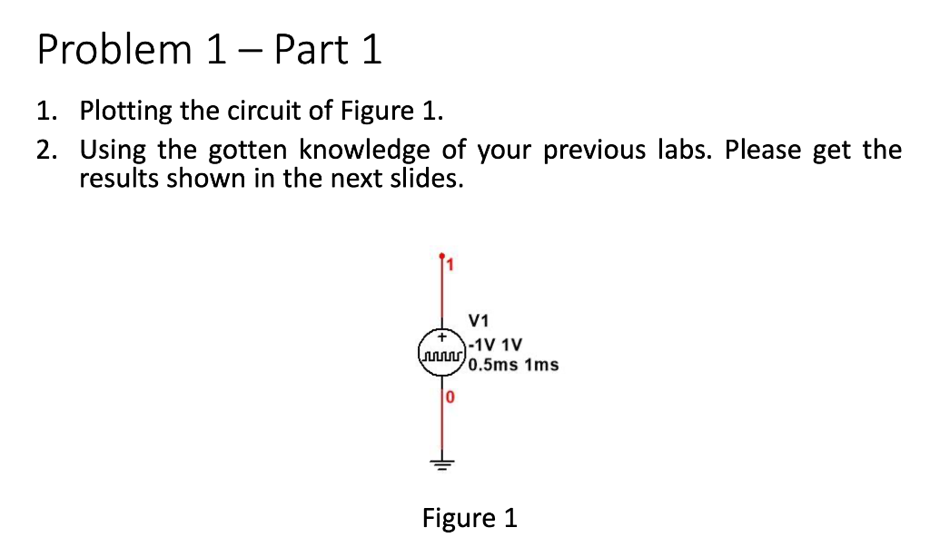 Solved Problem 1 - Part 1 1. Plotting the circuit of Figure | Chegg.com