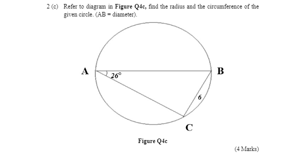 Solved Refer to diagram in Figure Q4c, find the radius and | Chegg.com