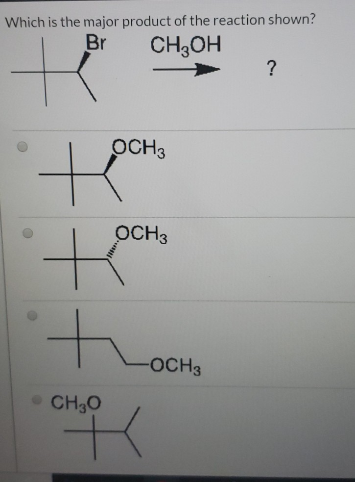 Solved Which is the major product of the reaction shown? | Chegg.com