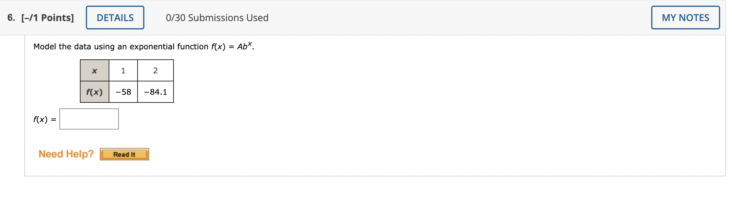 Solved /1 Points] 0/30 Submissions Used Model the data using | Chegg.com