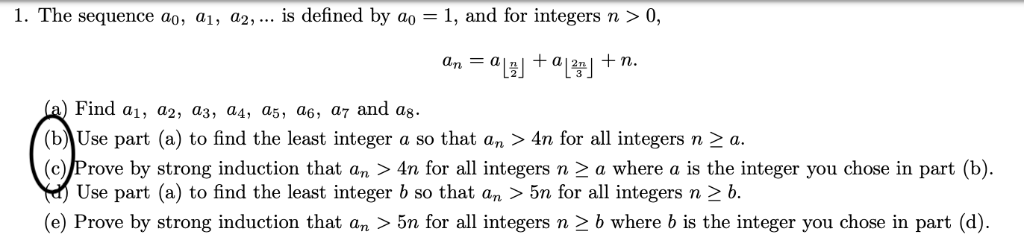 Solved 1. The sequence ao, a1, a2, ... is defined by ao = 1, | Chegg.com