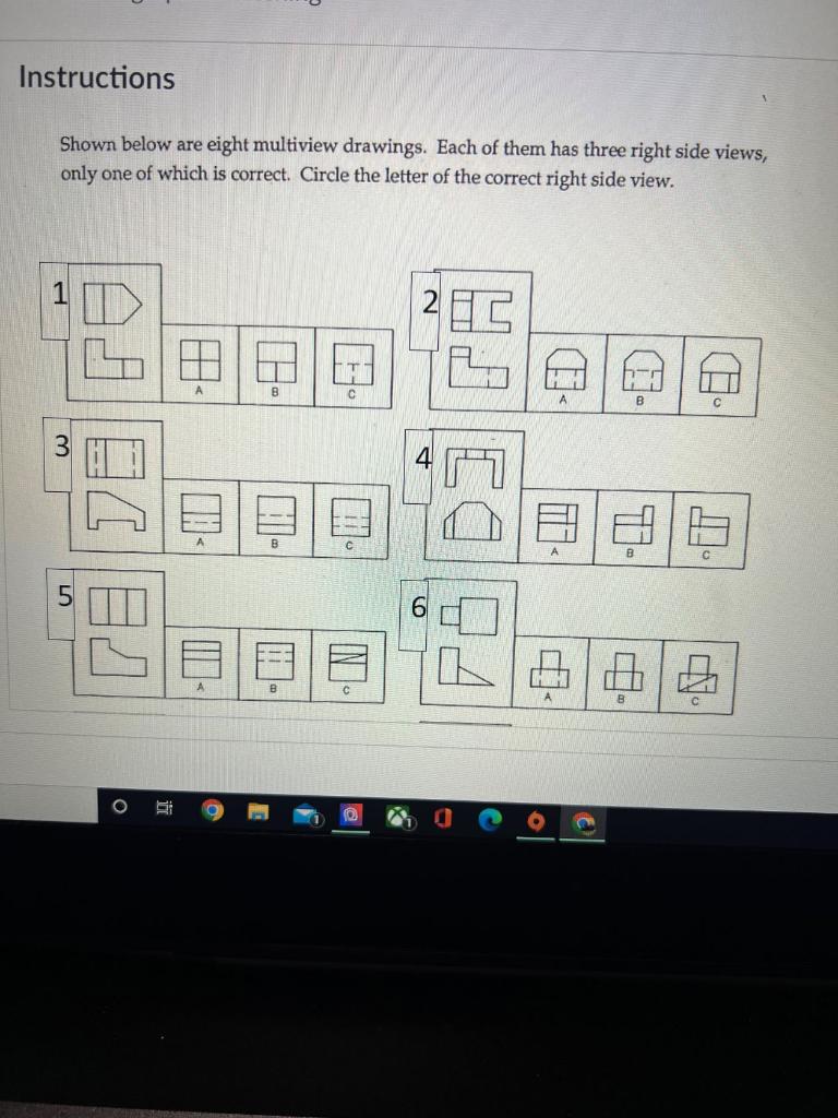 Solved nstructions Shown below are eight multiview drawings. | Chegg.com