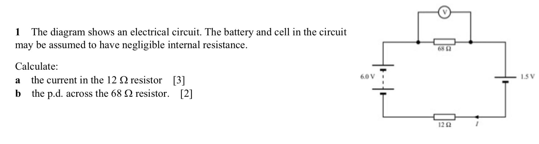 Solved 1 The diagram shows an electrical circuit. The | Chegg.com