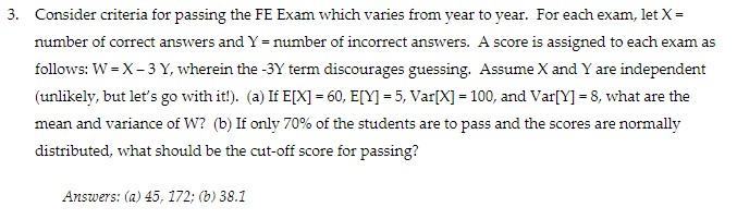 Solved Consider criteria for passing the FE Exam which | Chegg.com