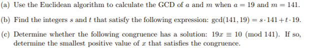 Solved Extended Euclidian Algorithm 