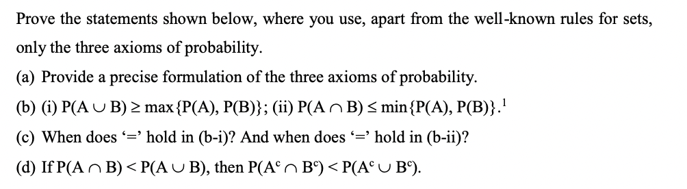 Solved Prove the statements shown below, where you use, | Chegg.com