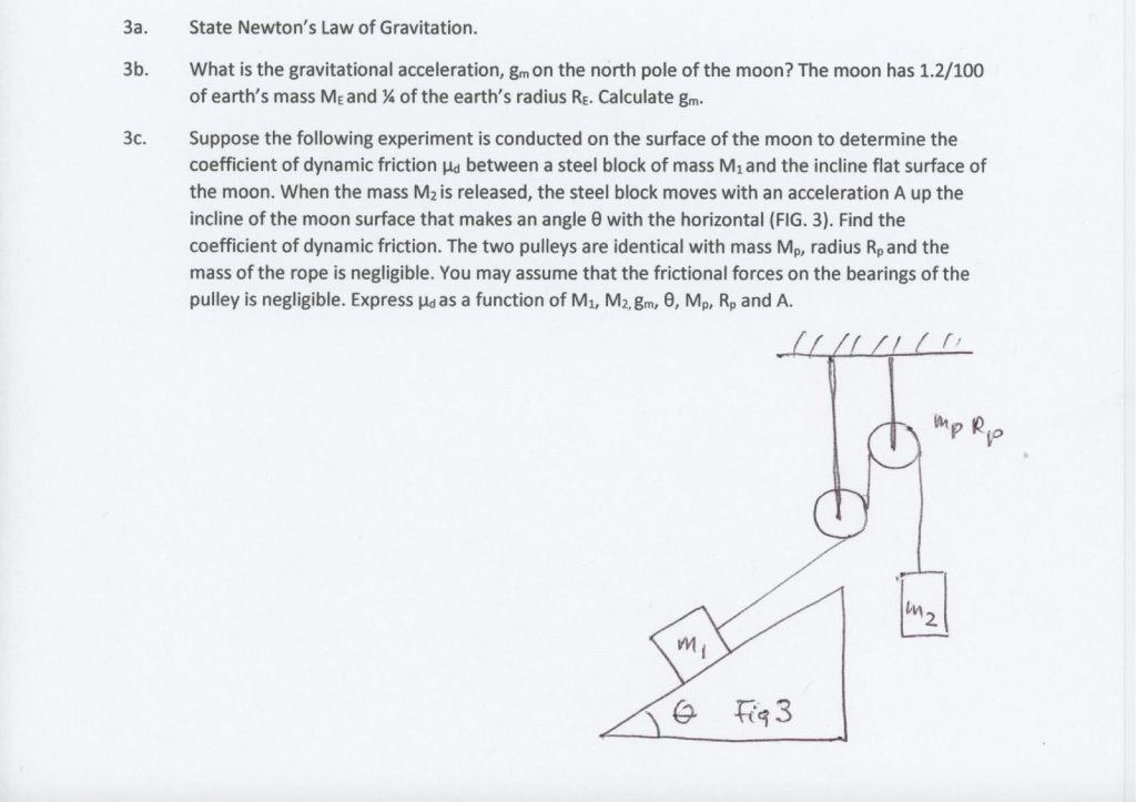 Solved 3a. State Newton's Law of Gravitation. 3b. 3c. What | Chegg.com