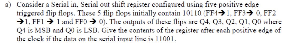 Solved a) ﻿Consider a Serial in, ﻿Serial out shift register | Chegg.com
