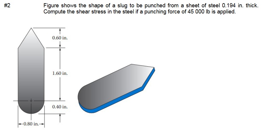 Solved by an EXPERT \#2 ﻿Figure shows the shape of a slug to be punched ...