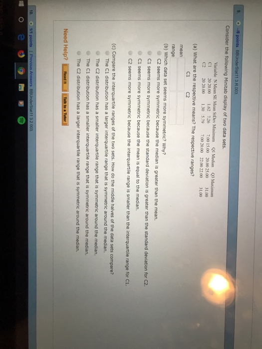 Solved 9. -16 points B Stat11 3.R.003 Consider the following | Chegg.com