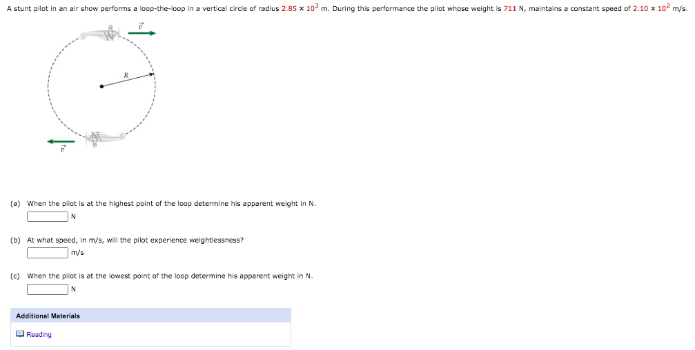 Solved A stunt pilot in an air show performs a loop-the-loop | Chegg.com