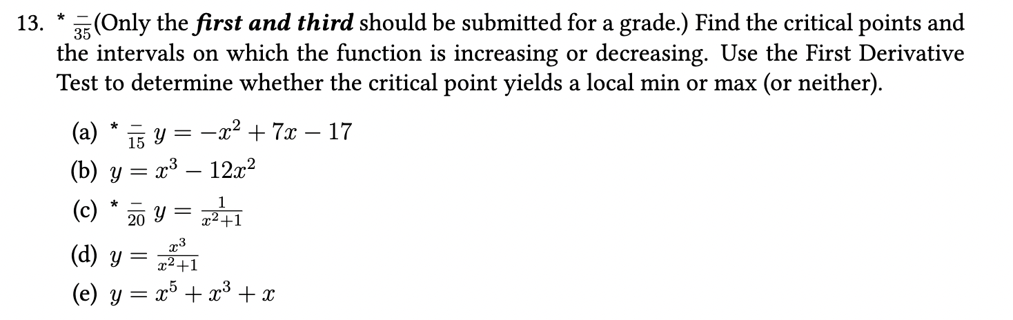 Solved ?**-35 (Only the first and third should be submitted | Chegg.com