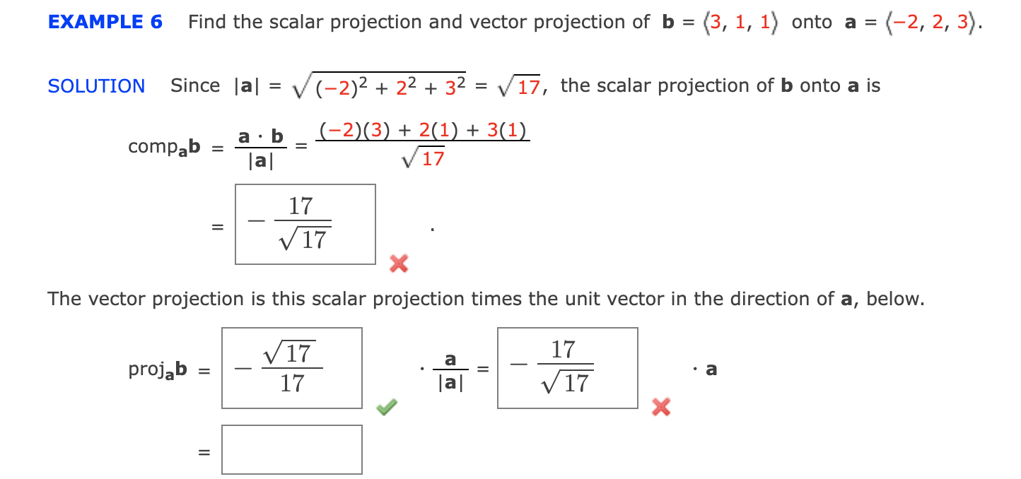 Solved Example 6 Find The Scalar Projection And Vector