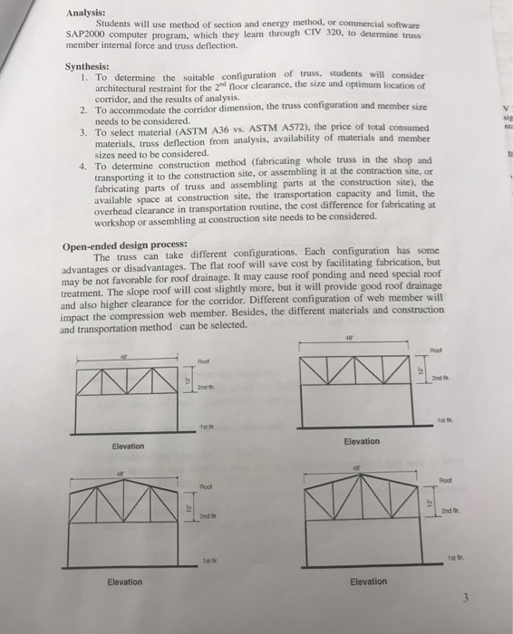 Solved Design a steel truss for the two-story industrial | Chegg.com