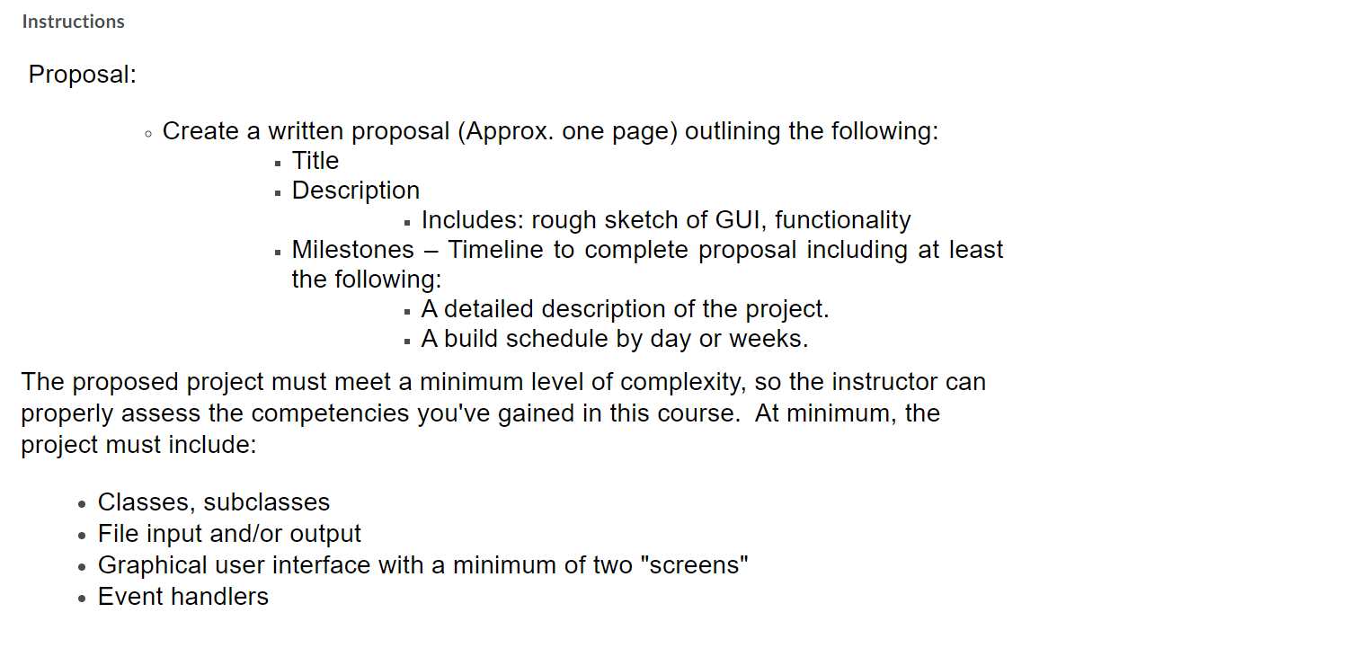 Instructions Proposal: • Create a written proposal | Chegg.com