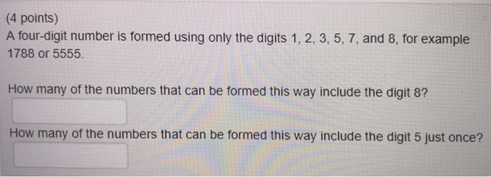 Solved (4 points) A four-digit number is formed using only | Chegg.com