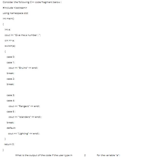 Solved Consider The Following C Code Fragment Below 