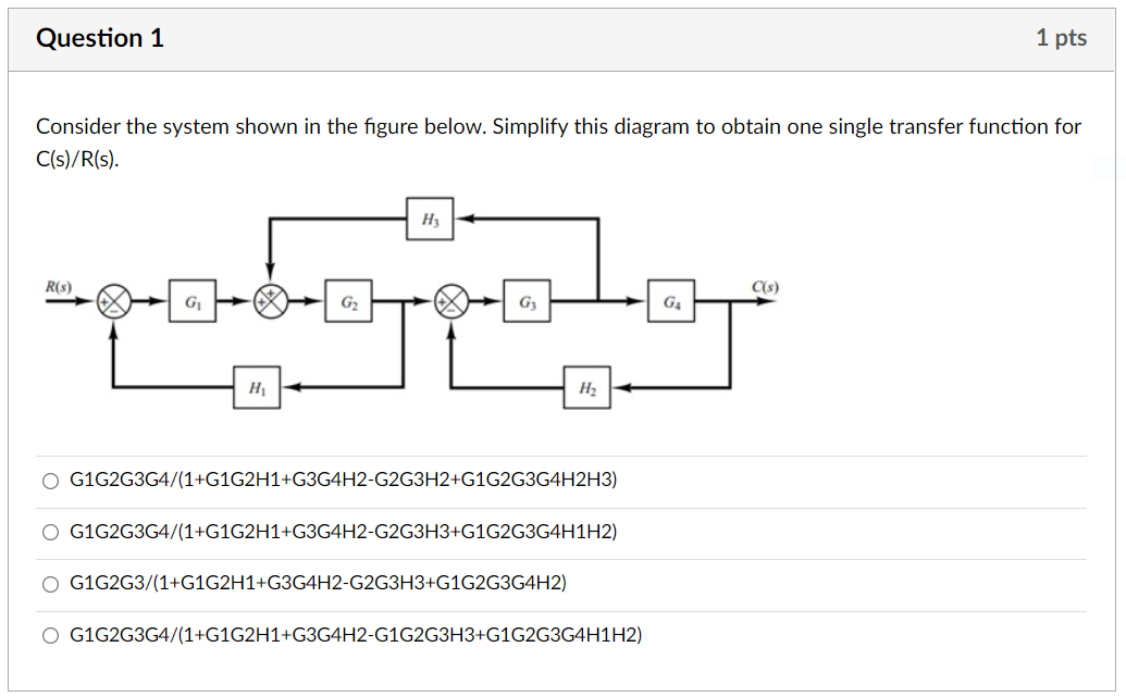 Solved Question 1 1 pts Consider the system shown in the | Chegg.com