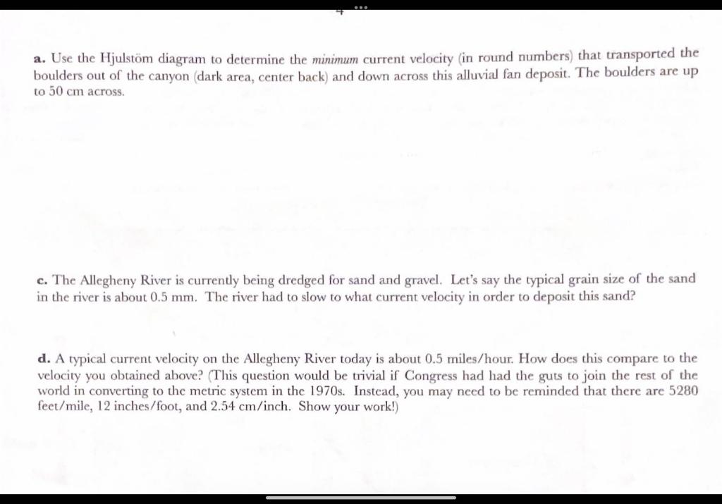 Solved a. Use the Hjulstöm diagram to determine the minimum | Chegg.com