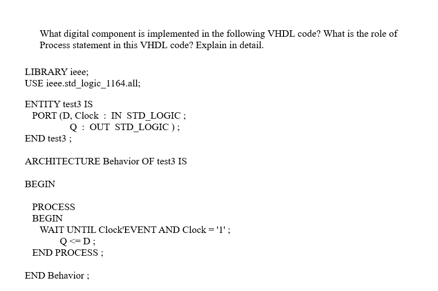 Solved What digital component is implemented in the | Chegg.com