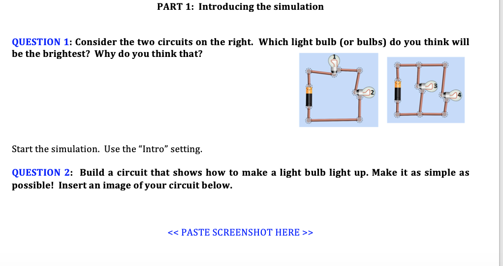 Solved PART 1: Introducing the simulation QUESTION 1: | Chegg.com