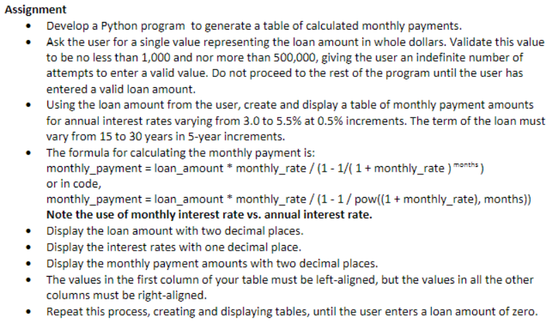 Solved - Develop a Python program to generate a table of | Chegg.com