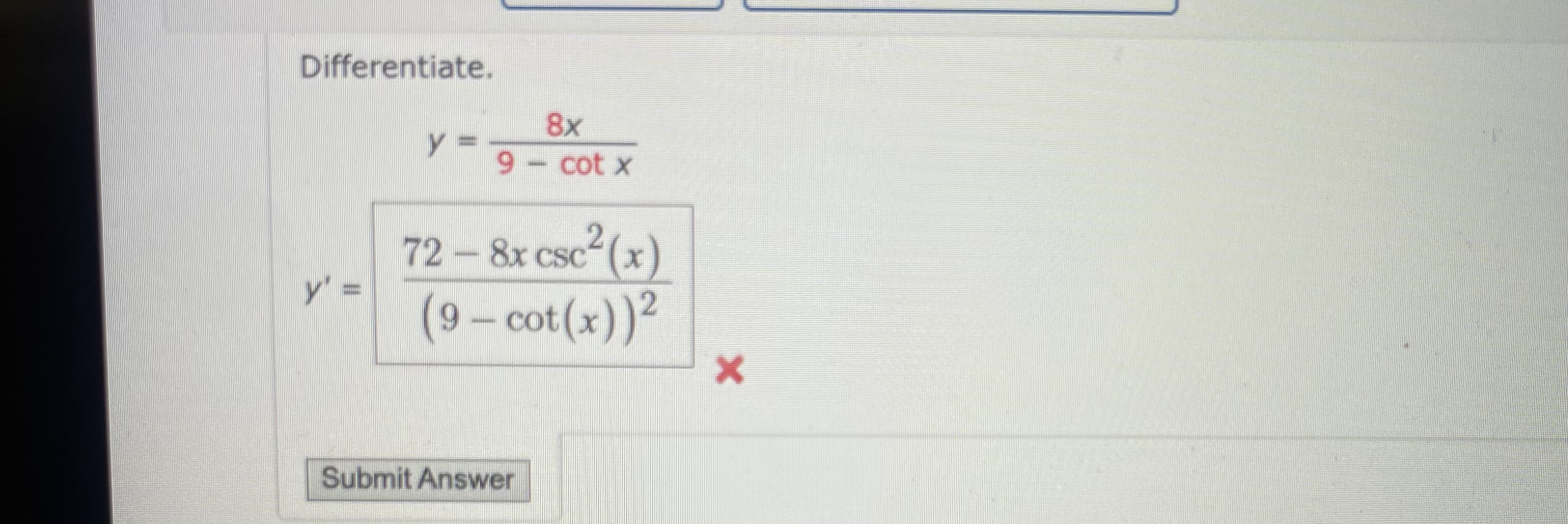 Solved Differentiate. | Chegg.com