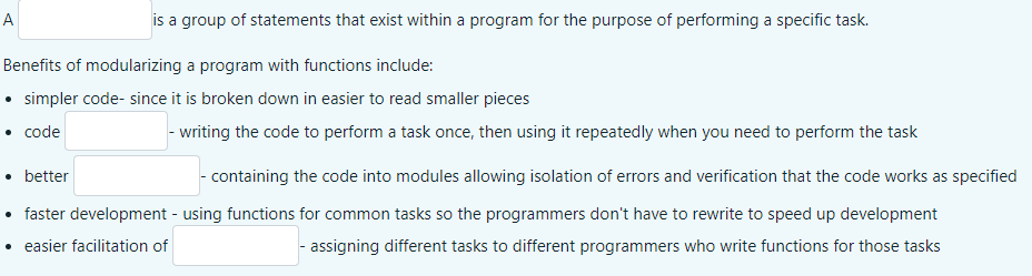 Solved A is a group of statements that exist within a | Chegg.com
