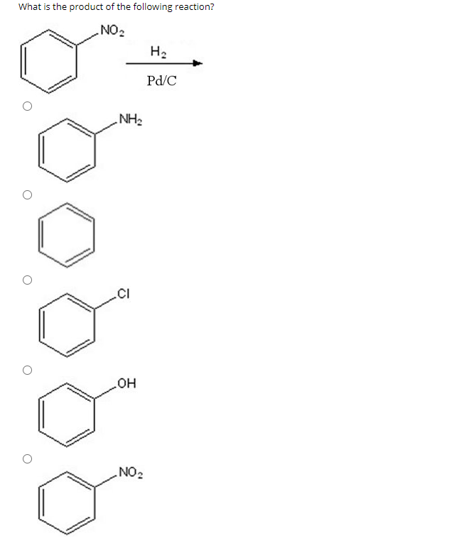 Solved What is the product of the following reaction? NO2 H2 | Chegg.com