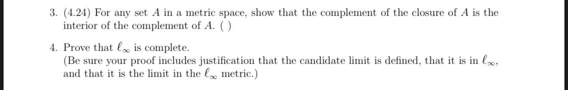 Solved 3. (4.24) For any set A in a metric space, show that | Chegg.com