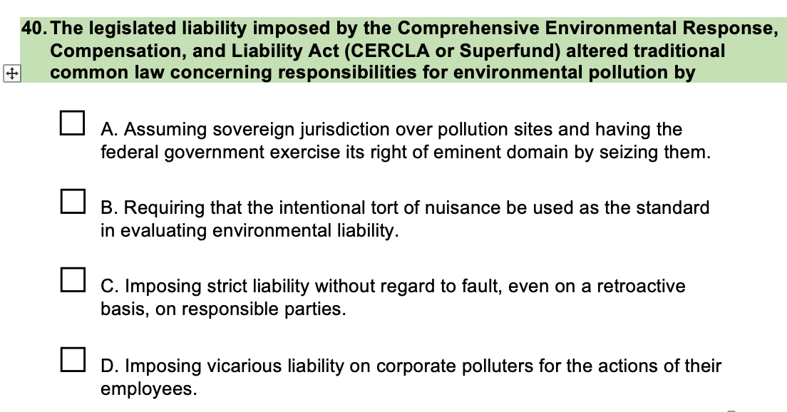 Solved .The legislated liability imposed by the | Chegg.com